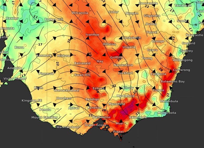 Quick change of weather in Victoria