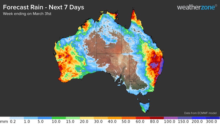 Wet end to March looms for large parts of Australia