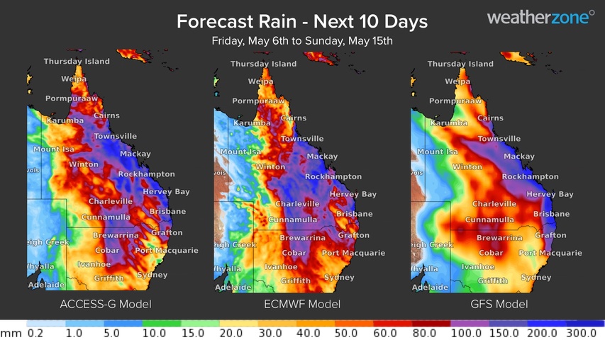 High uncertainty around QLD rain event next week