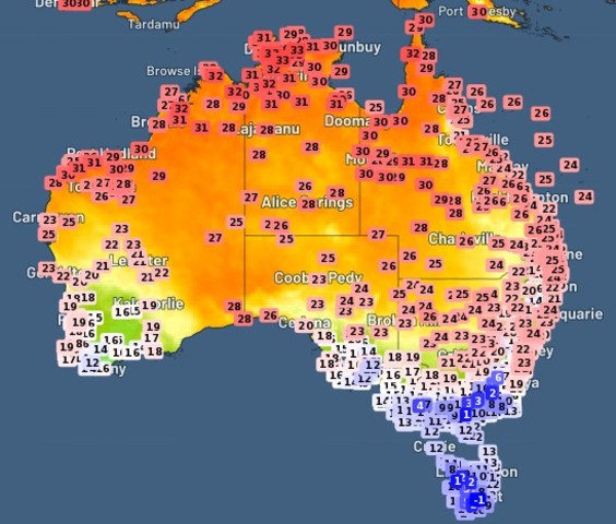 28 degrees on our southern coastline to start winter