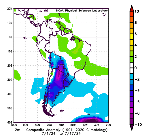 Respite for Argentina after coldest July in a decade
