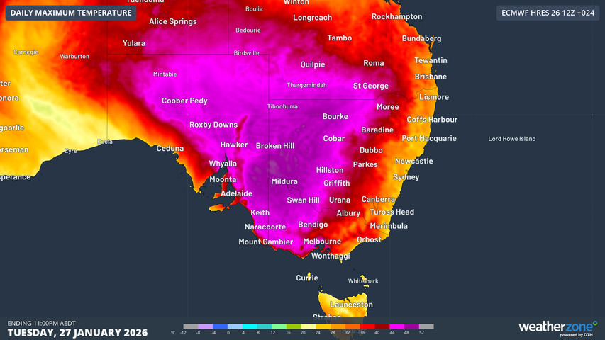 These Australian towns could approach 50°C this week