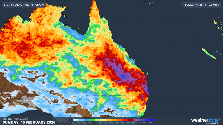 Queensland flood threat with heavy rain and severe thunderstorms later ...