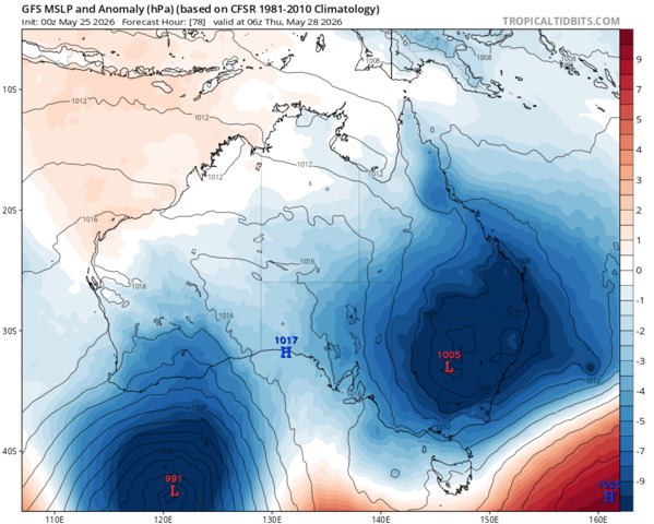 Unusually persistent low pressure over southeastern mainland